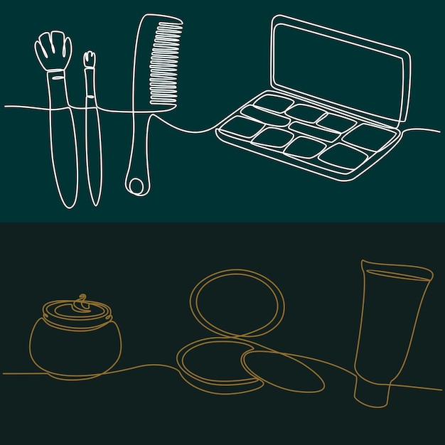 Minimalist Outline Illustrations of Grooming Essentials | Jiffy Designs