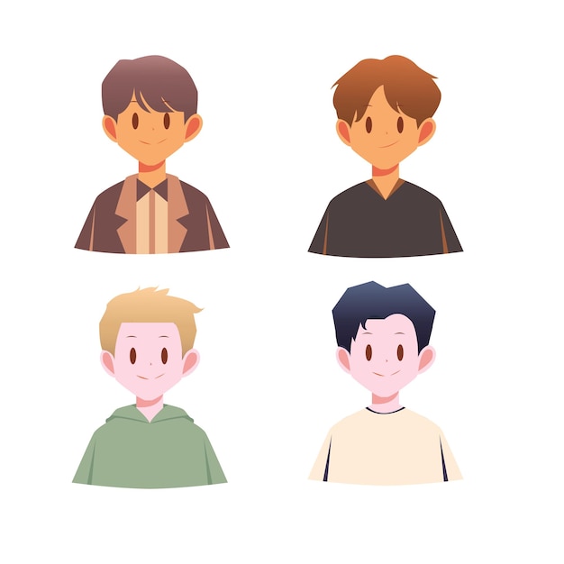 Diverse group of friendly cartoon characters with warm expressions ...