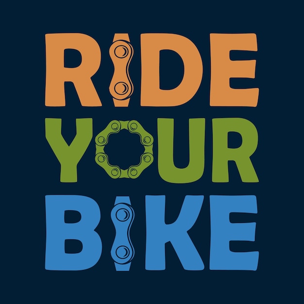 Vibrant Cycling Slogan with Bike Chain Motif | Jiffy Designs