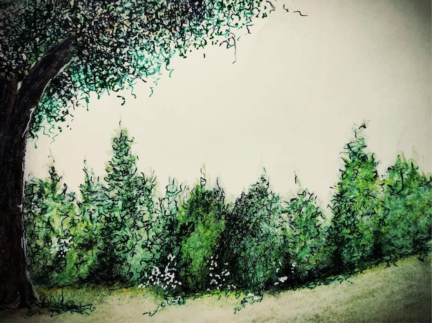 Surreal Tree Canopy Framing Lush Forest Landscape | Jiffy Designs