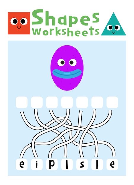 Colorful Shapes Worksheet with Smiling Geometric Figures | Jiffy Designs
