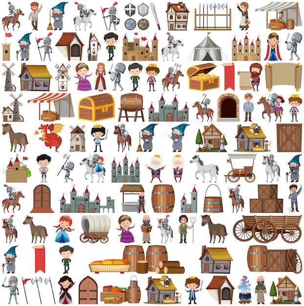 Diverse Collection of Vibrant Illustrated Icons and Characters | Jiffy ...
