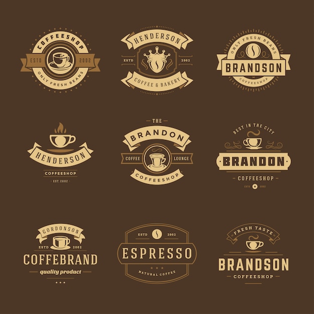 Elegant Vintage Coffee and Brand Logos with Distinctive Designs | Jiffy ...