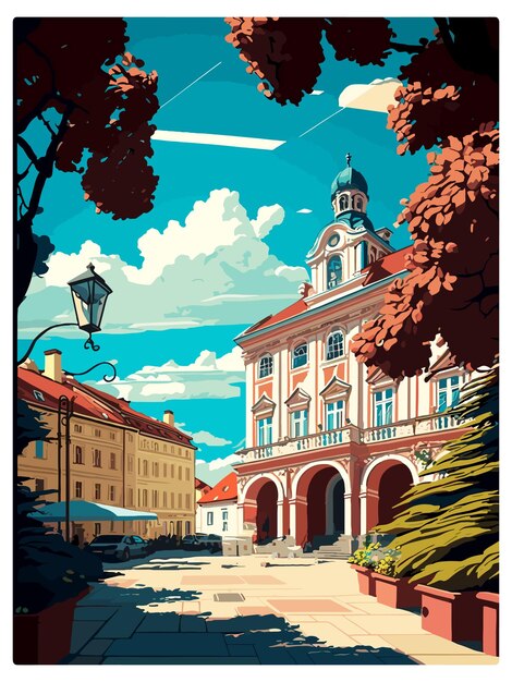 Vibrant Autumn Scene in Historic Town Square | Jiffy Designs