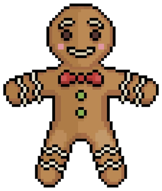 Delightful Gingerbread Man in Pixel Art Style | Jiffy Designs