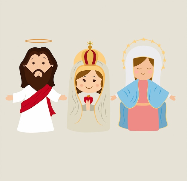 Serene Depiction of Holy Christian Figures in Vibrant Colors | Jiffy ...