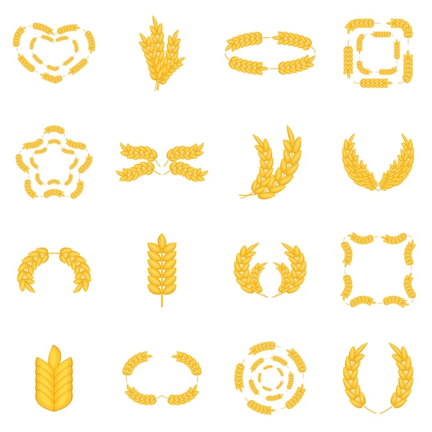 Wheat-Inspired Geometric Icons and Patterns Collection | Jiffy Designs