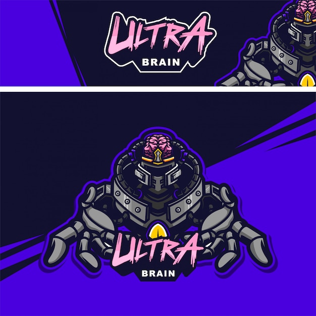 Powerful Robotic Brain: Ultra Brain Emblem Design | Jiffy Designs