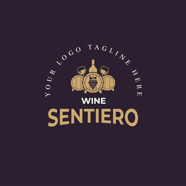Elegant Crest Emblem for Sentiero Wine | Jiffy Designs