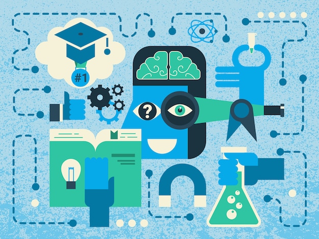 Vibrant Collage of Educational Symbols and Icons | Jiffy Designs
