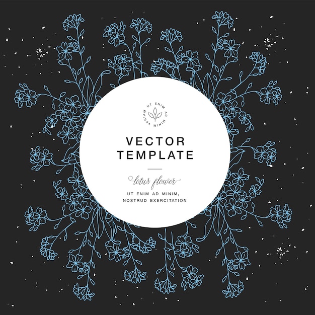 Elegant Floral Frame with Midnight Blue Blossoms | Jiffy Designs