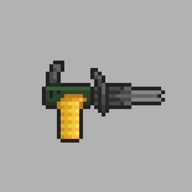 Iconic Pixel Art Blaster Weapon in Vibrant Hues | Jiffy Designs