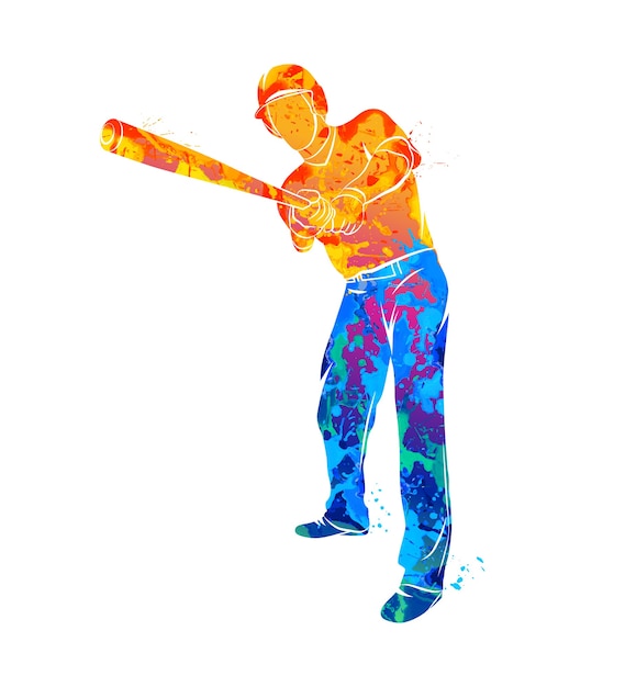 Vibrant Abstract Figure Swinging Baseball Bat | Jiffy Designs