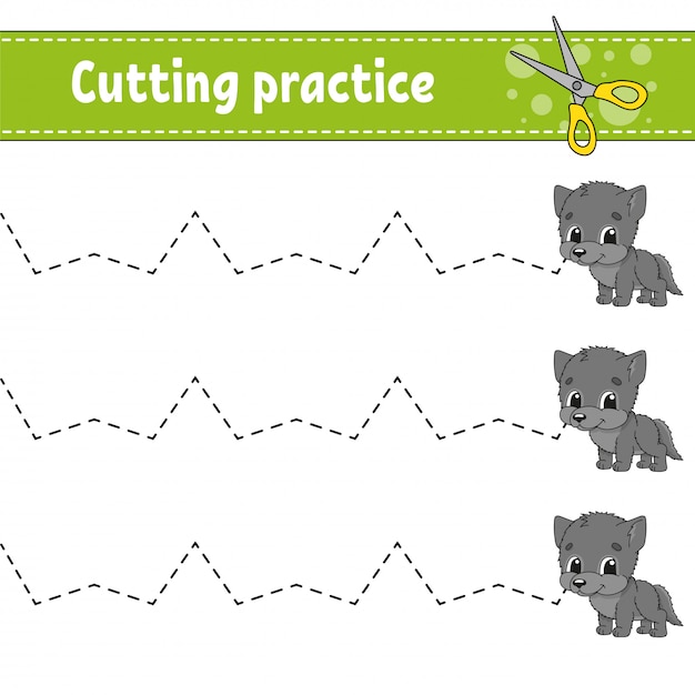 Adorable Kittens in Cutting Practice Exercise | Jiffy Designs