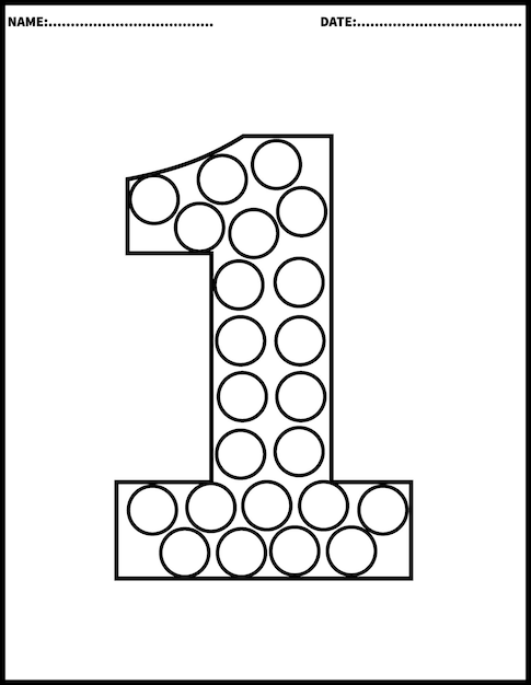 Minimalist Number One Design with Circular Shapes | Jiffy Designs