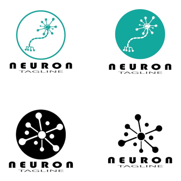 Vibrant Neuron Symbols in Minimalist Circular Designs | Jiffy Designs