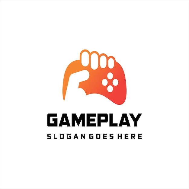 Vibrant Gaming Hand Logo with Paw Print | Jiffy Designs