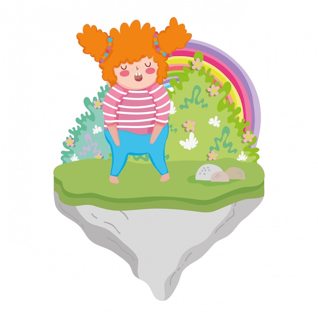 Playful Cartoon Character Frolicking in Vibrant Meadow | Jiffy Designs