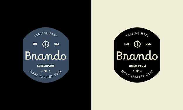 Brando Tagline Emblem in Black and White Variants | Jiffy Designs