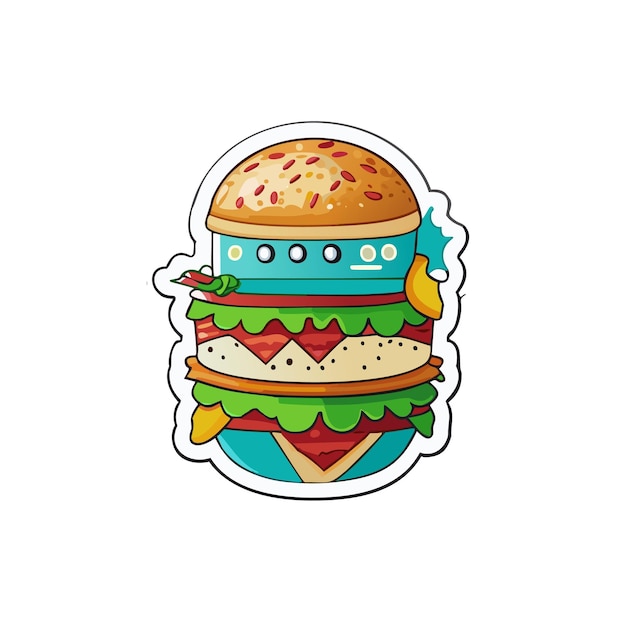 Vibrant and Mouthwatering Cartoon Burger Illustration | Jiffy Designs