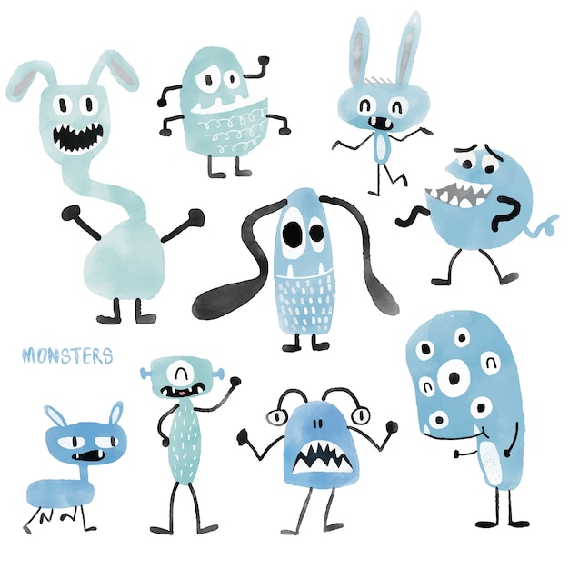 Playful Monsters Collection: Adorable Quirky Creatures for Creative ...