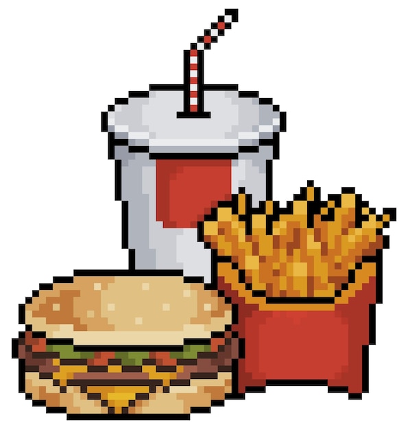 Delicious Pixel Art Fast Food Combo | Jiffy Designs