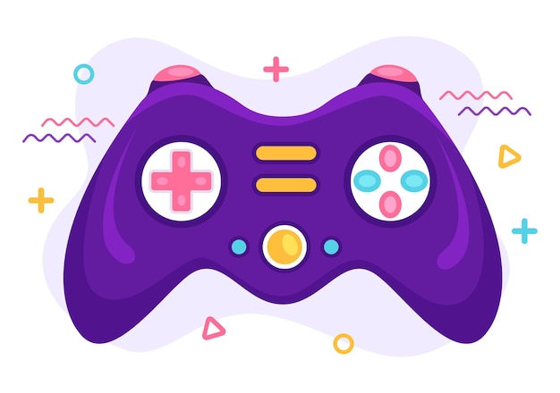 Vibrant Purple Gaming Controller with Colorful Buttons | Jiffy Designs
