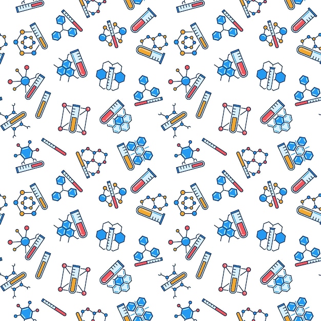 Vibrant Molecular Patterns: A Colorful Chemistry Mosaic | Jiffy Designs