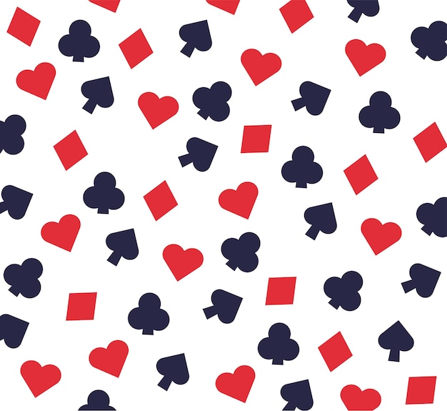 Playful Poker Suit Pattern with Hearts and Clubs | Jiffy Designs
