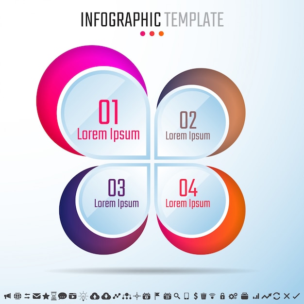 Vibrant Circular Infographic Design with Four Segmented Elements ...
