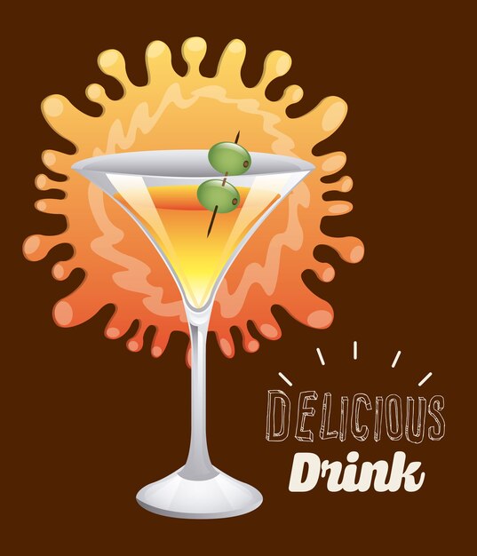 Vibrant Cocktail Illustration with Delicious Drink Tagline | Jiffy Designs