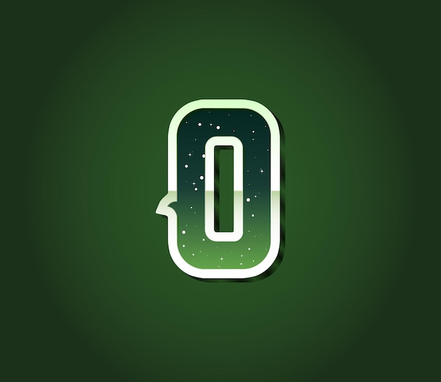 Captivating Cosmic Number Zero Emblem on Dark Green | Jiffy Designs