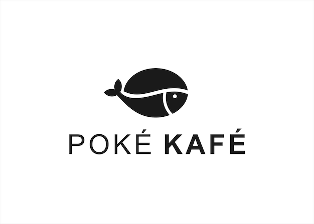Stylish Poke Kafe Logo with Minimalist Fish Silhouette | Jiffy Designs
