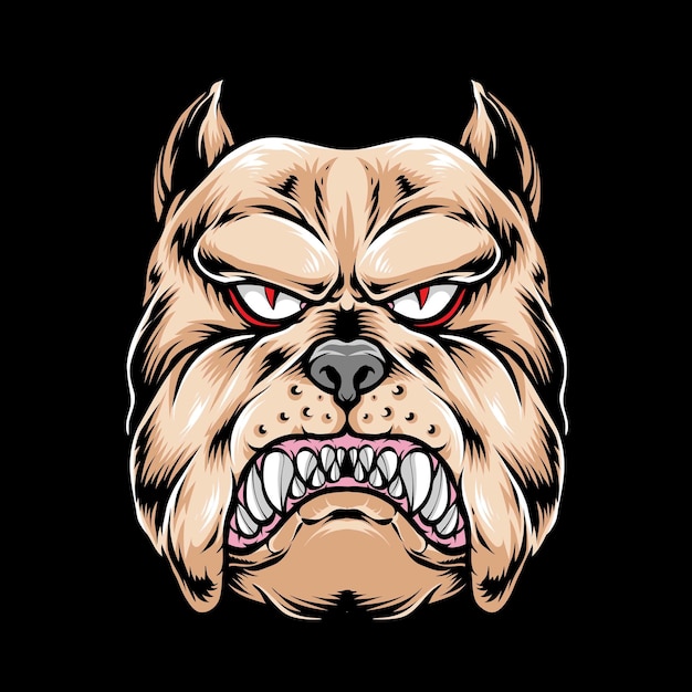 Ferocious Canine Visage: Fierce Bulldog Illustration in Edgy Style ...