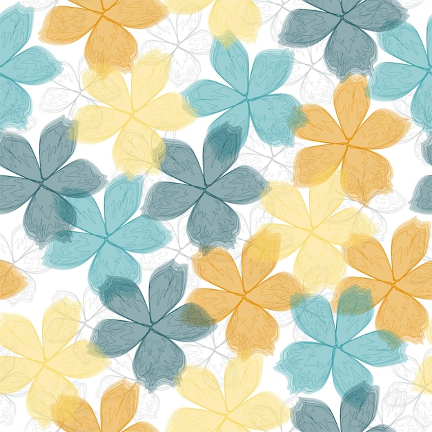 Stylized Floral Pattern in Pastel Tones of Yellow and Green | Jiffy Designs