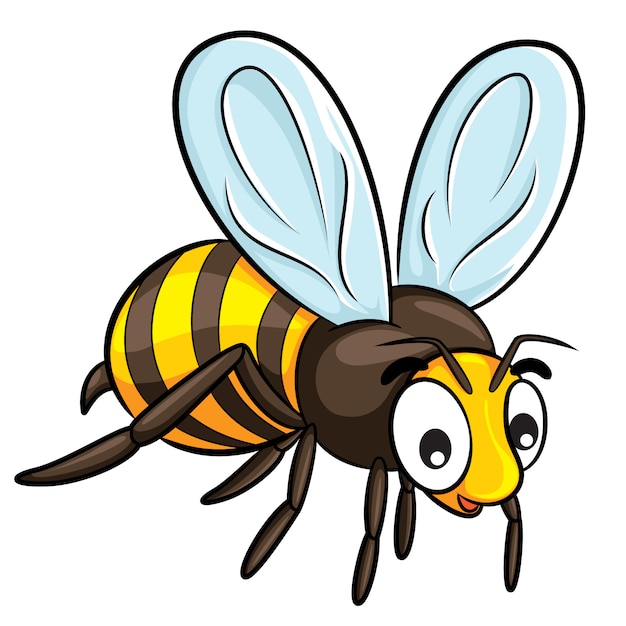 Cheerful Cartoon Bee with Expressive Eyes and Fuzzy Stripes | Jiffy Designs