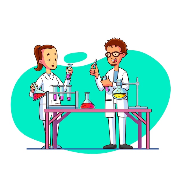 Captivating Chemistry Experiment: Two Scientists Collaborate in the Lab ...