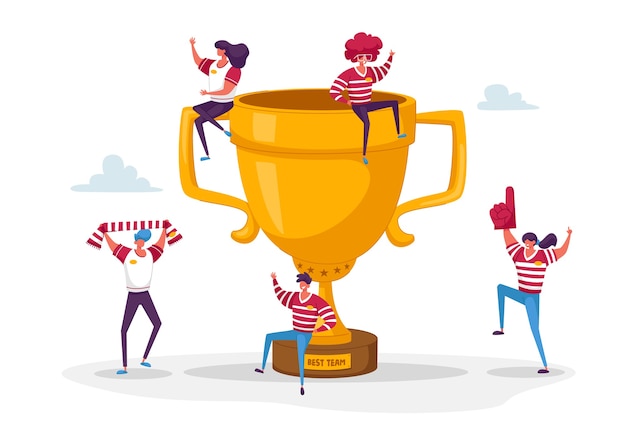 Cheerful Champions Celebrate Winning the Golden Trophy | Jiffy Designs