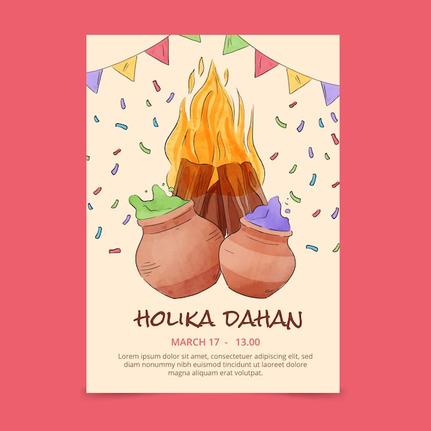 Vibrant Houka Dahau Celebration Illustration with Campfire and Bunting ...