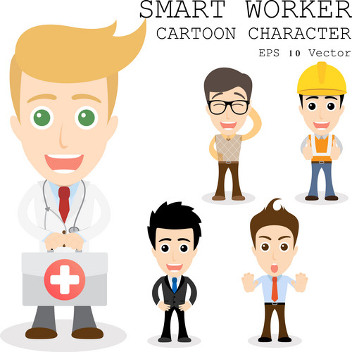Smart Worker Cartoon Character Eps 10 | Jiffy Designs