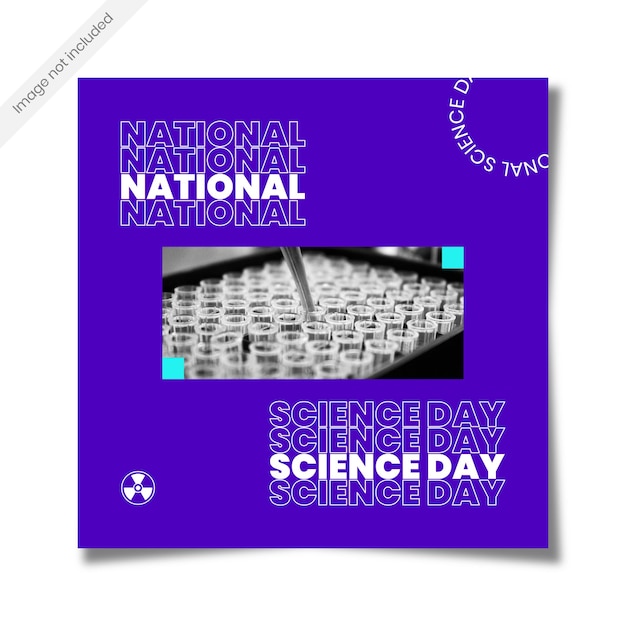 Vibrant Purple Grid with Repeating Science Day Text | Jiffy Designs