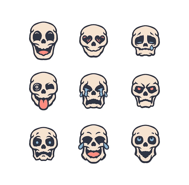 Charming Skeletal Expressions: A Playful Skull Emoji Compilation ...