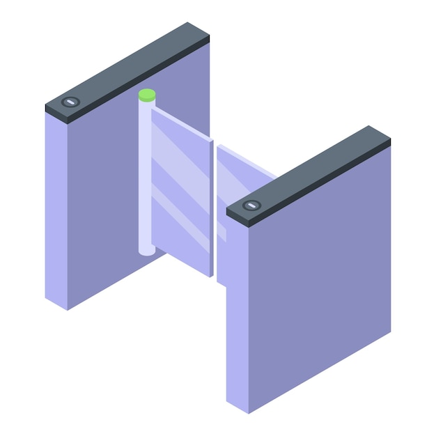 Sleek Violet Turnstile Barrier with Green Indicator Light | Jiffy Designs