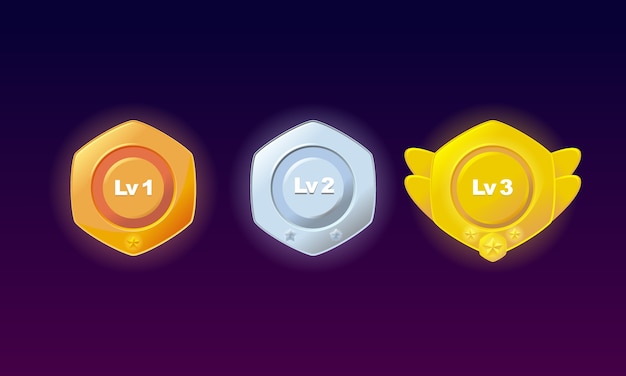 Vibrant Hexagonal Badges Showcasing Leveled Progression | Jiffy Designs