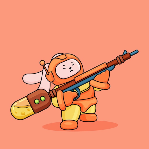 Cute Cartoon Astronaut with Jetpack and Laser Blaster | Jiffy Designs