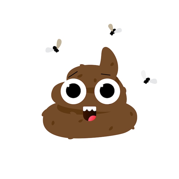 Playful Poop Emoji with Buzzing Flies | Jiffy Designs