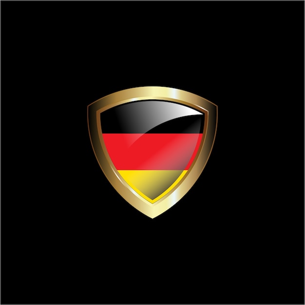 Sleek German Flag Shield on Black Background | Jiffy Designs