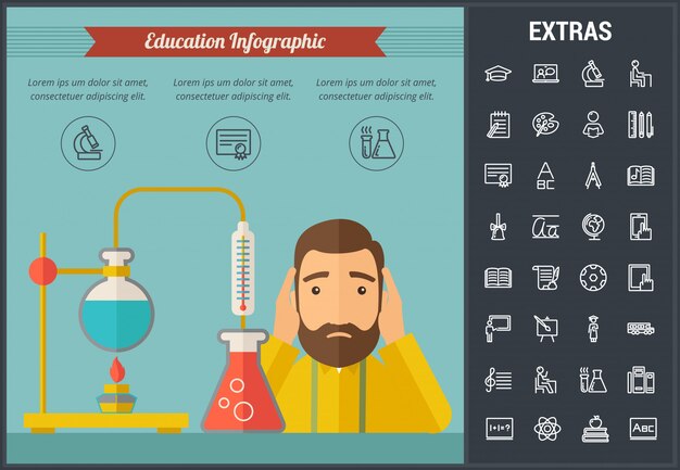 Vibrant Education Infographic with Diverse Academic Icons | Jiffy Designs