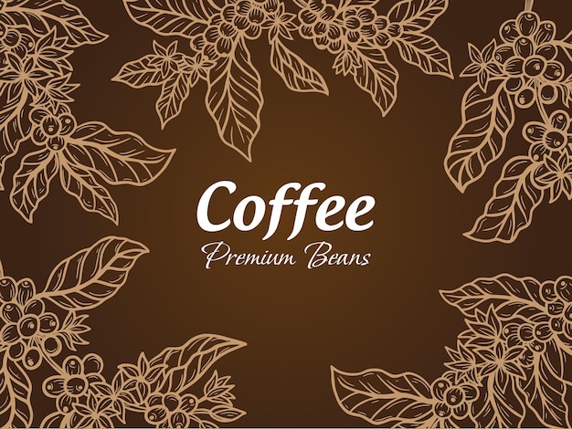 Elegant Coffee Bean Floral Frame on Dark Background | Jiffy Designs