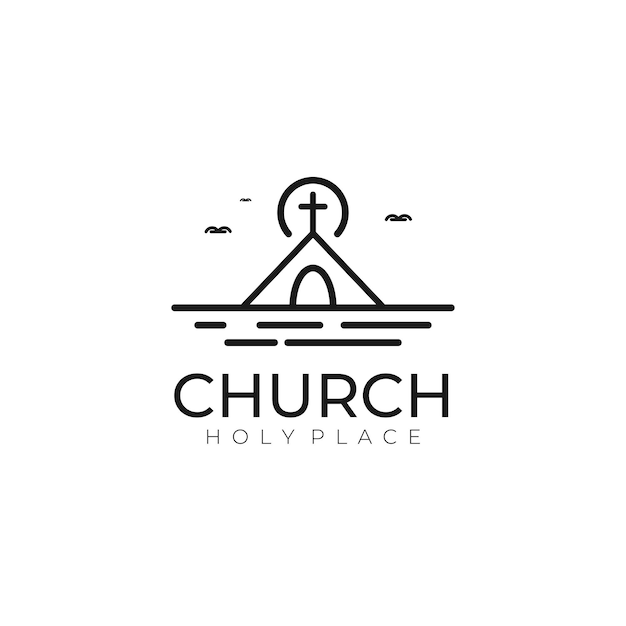 Minimalist Church Logo with Cross and Architectural Elements | Jiffy ...